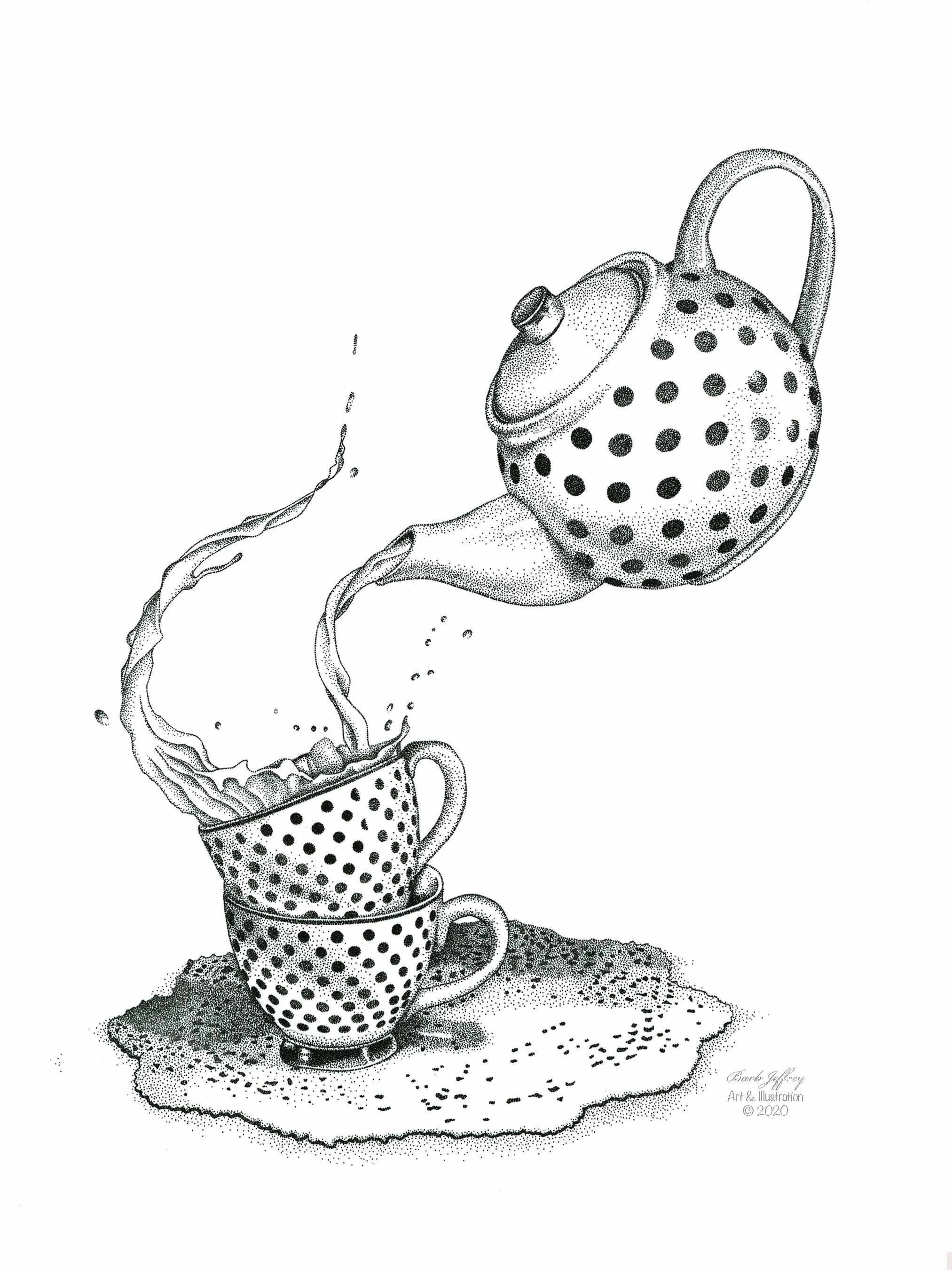 Teapot Pouring Drawing