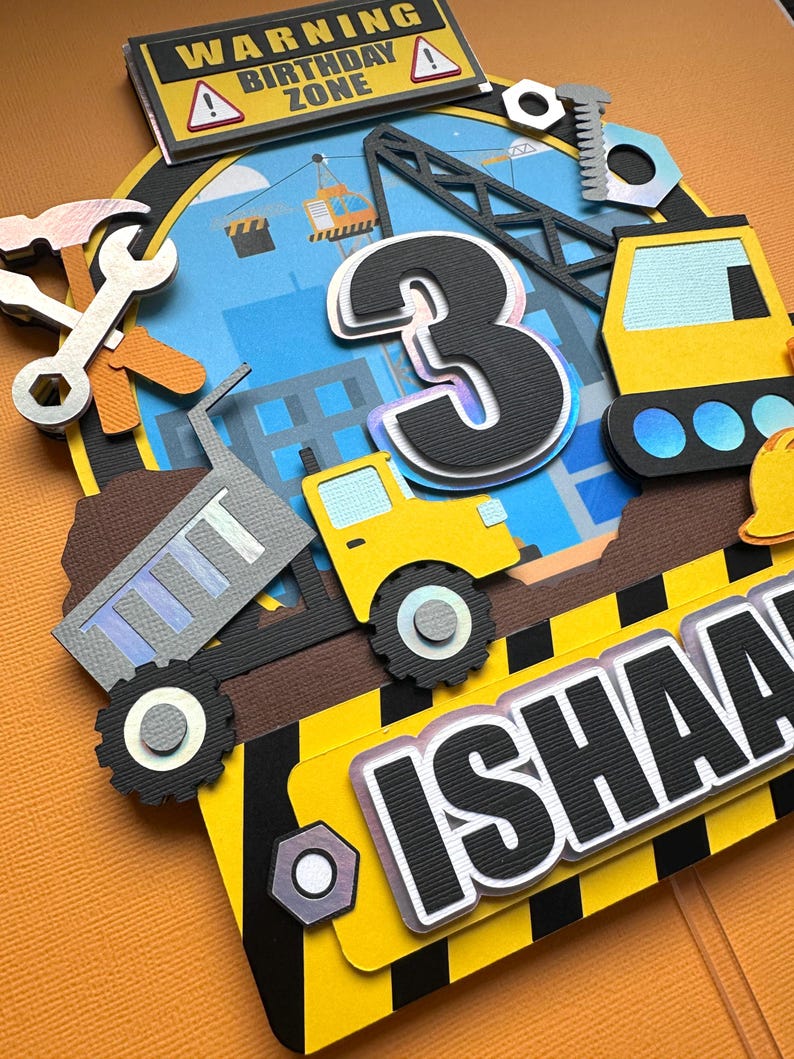 Construction Cake Topper, Trucks Birthday Party Decor - Etsy