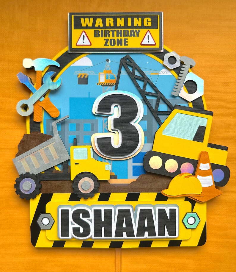 Construction Cake Topper, Trucks Birthday Party Decor - Etsy