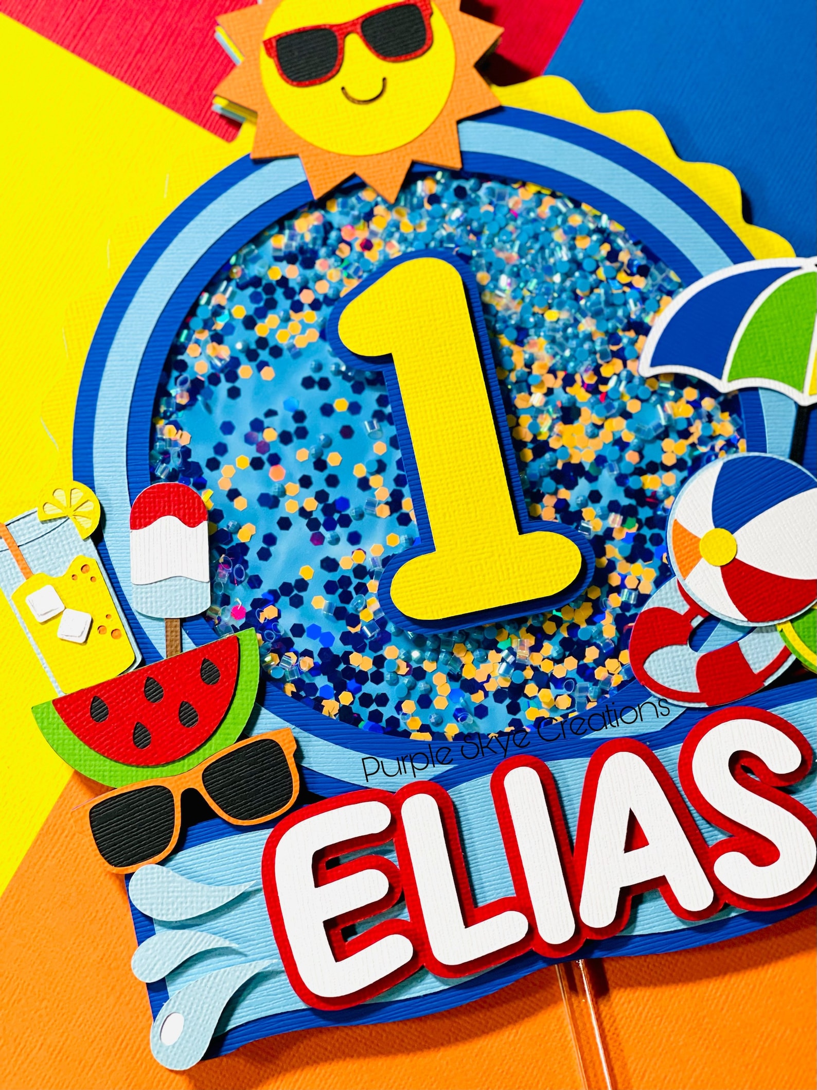 Pool Party Cake Topper Beach Cake Topper Pool Party Birthday Beach ...