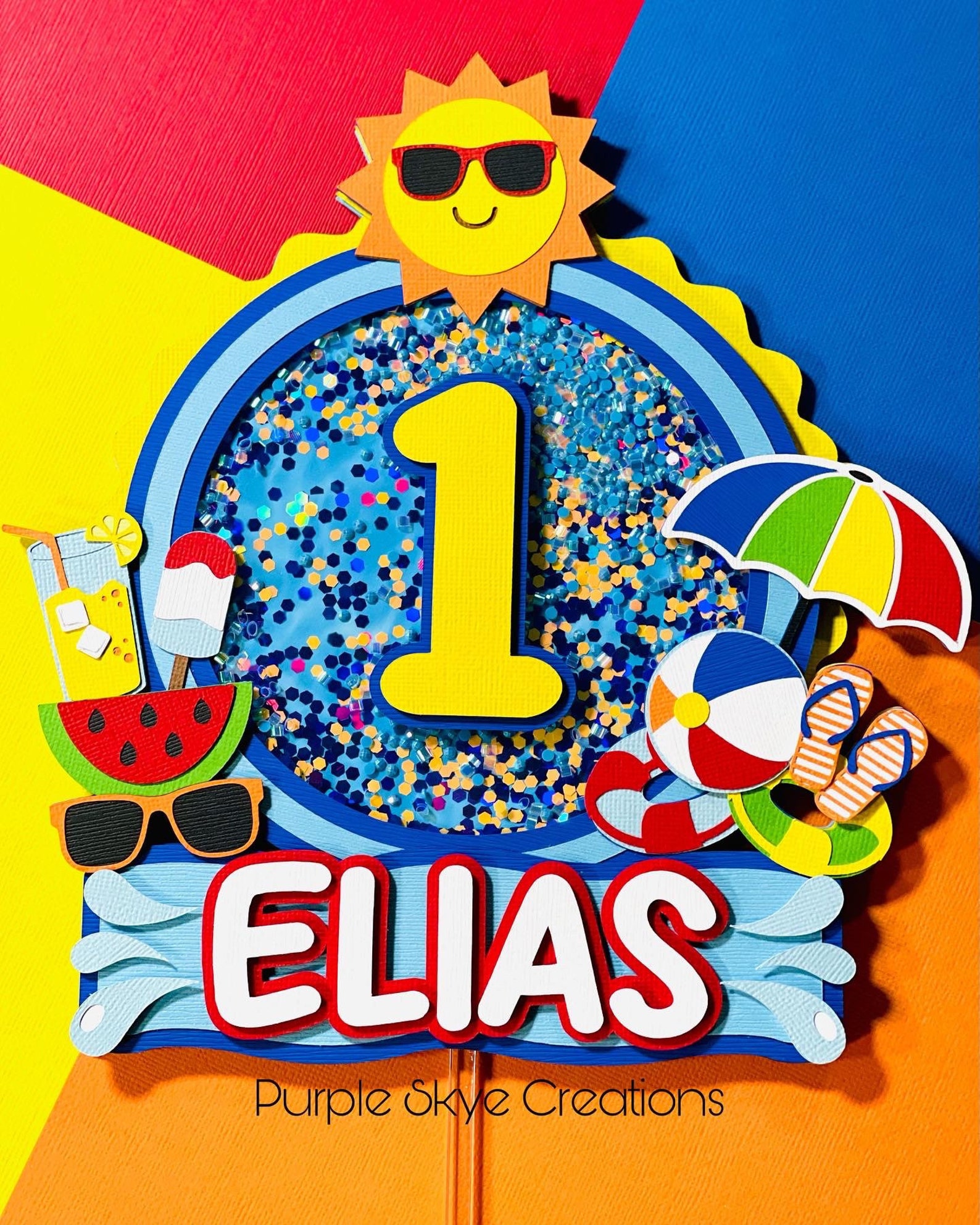 Pool Party Cake Topper Beach Cake Topper Pool Party Birthday Beach ...