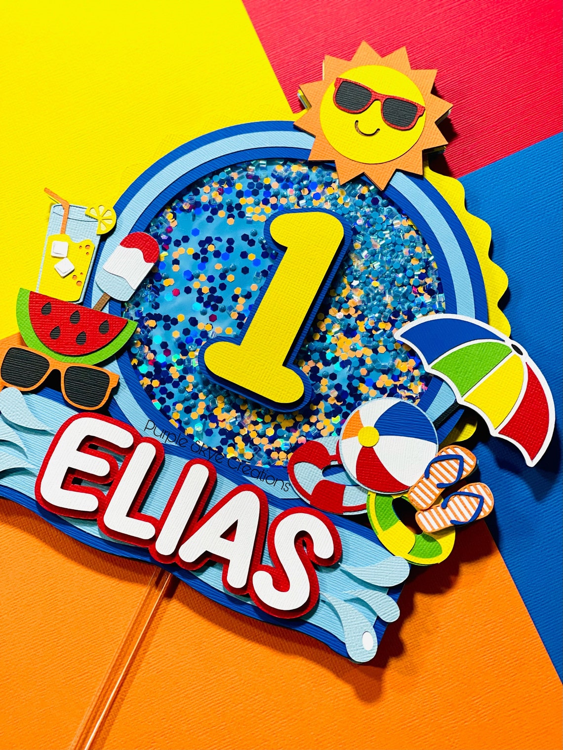 Pool Party Cake Topper Beach Cake Topper Pool Party - Etsy