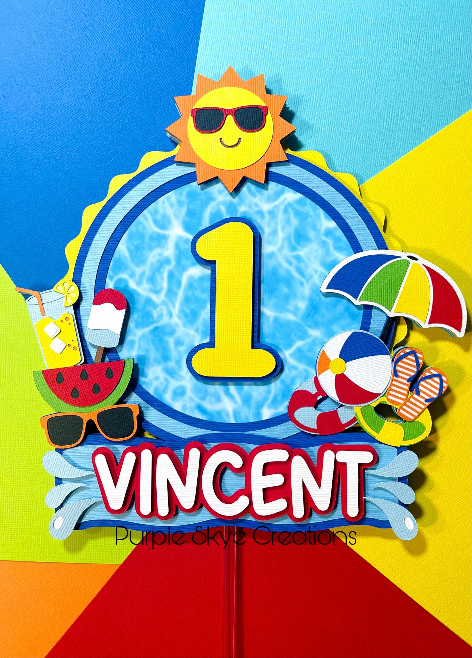 Pool Party Cake Topper Beach Cake Topper Pool Party Birthday Beach ...