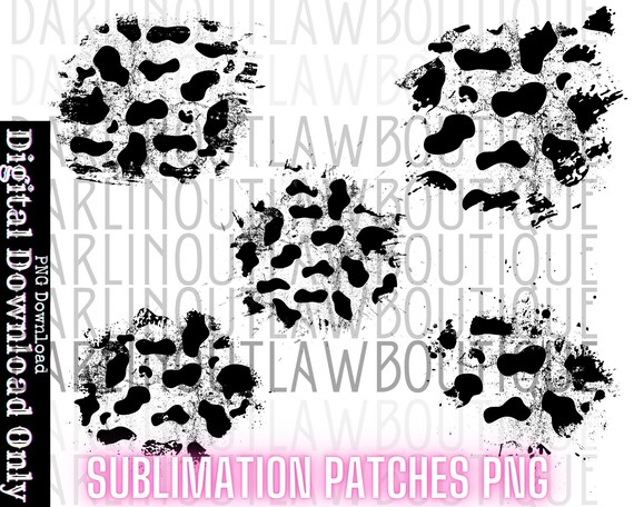 5 Transparent Png's Cow Print Patches Western Grunge | Etsy