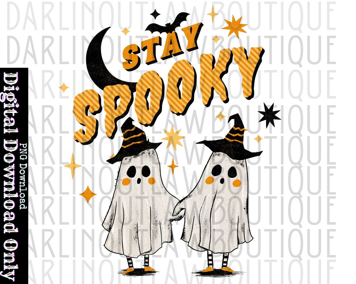 2 Transparent Png's Stay Spooky Ghosties Vintage - Etsy