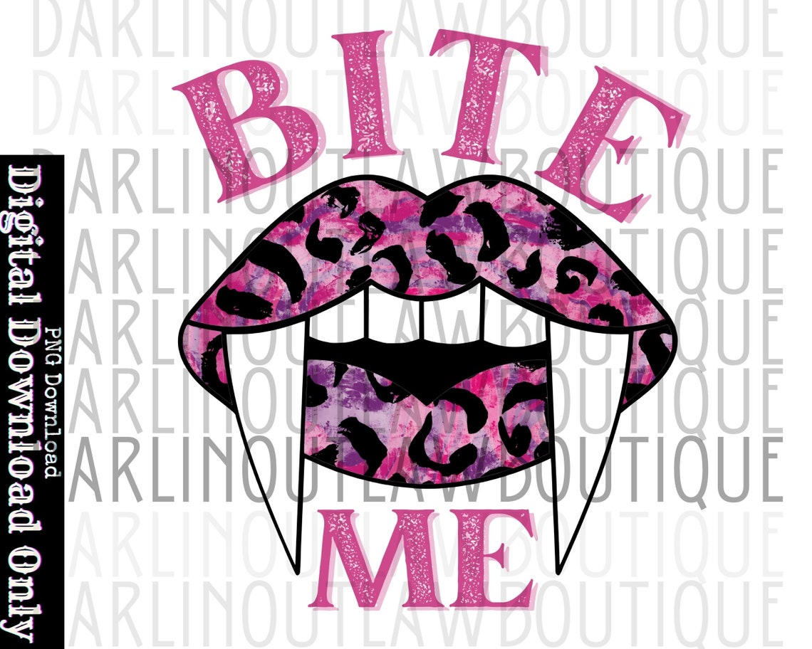 2 Transparent Png's Bite Me Splatter Valentines | Etsy