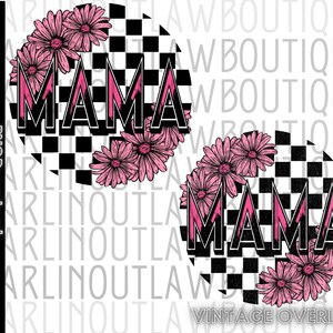 2 Transparent PNG Mama Checkered Pattern Vintage Version - Etsy