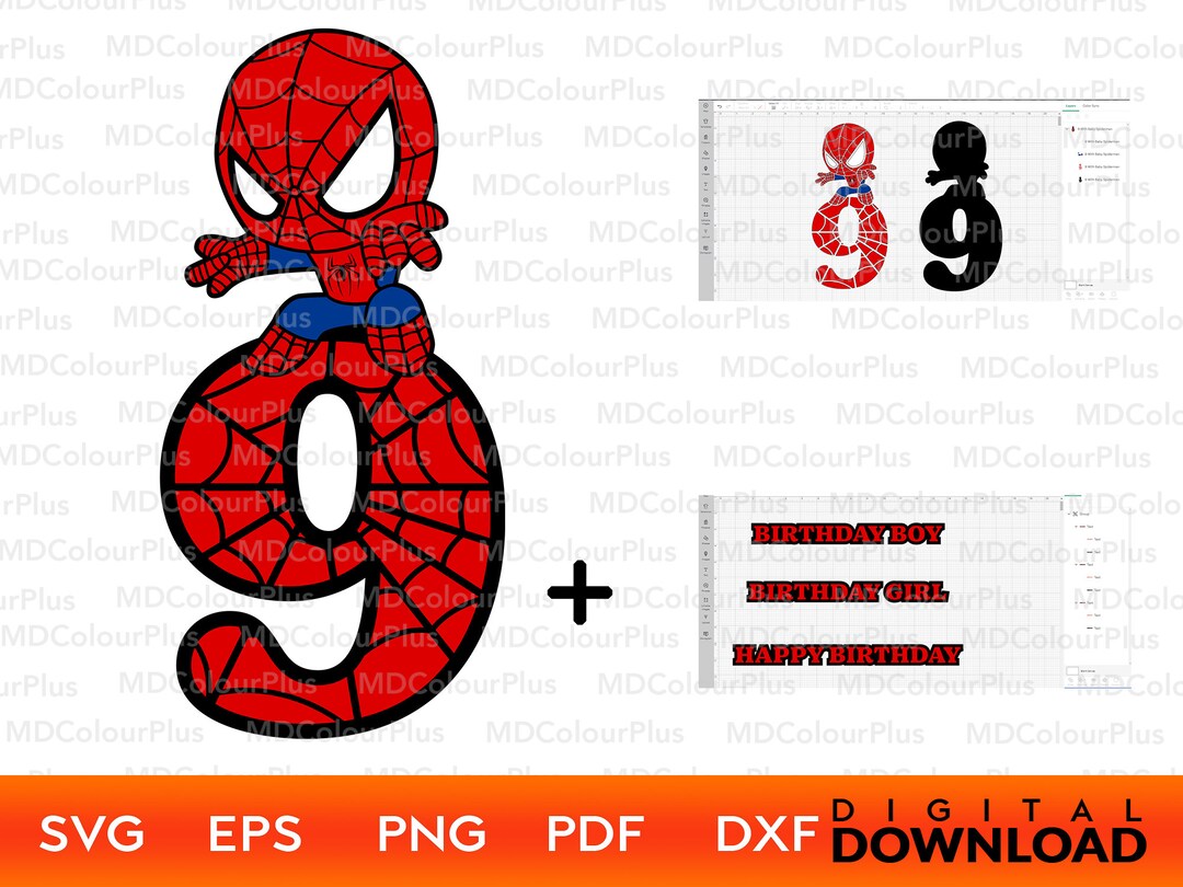 9th Birthday Boy Svg, Ninth Birthday Boy Spiderman, Birthday Boy ...