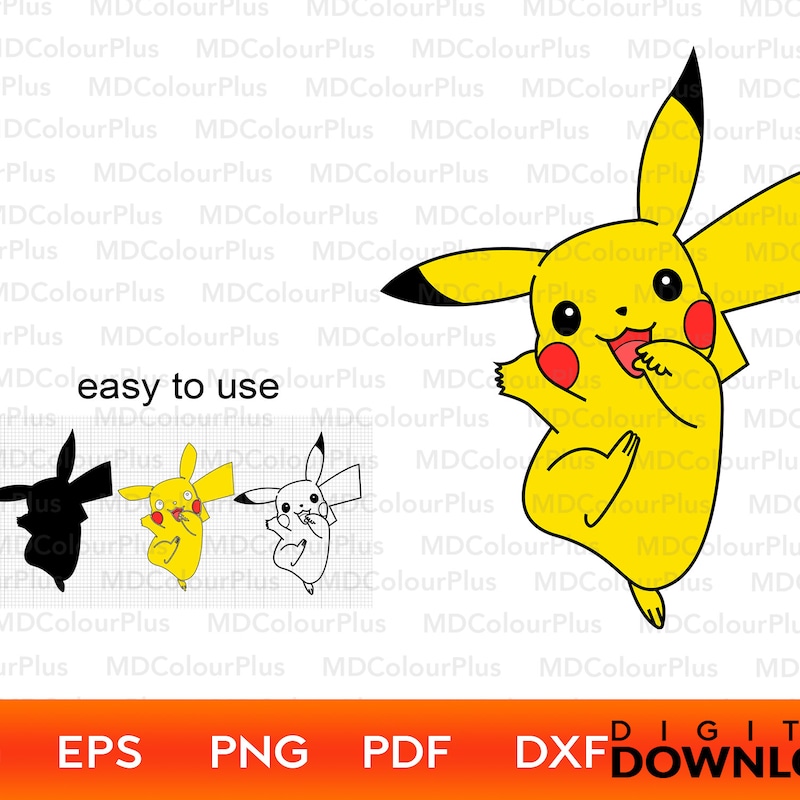 Pikachu Svg - Etsy