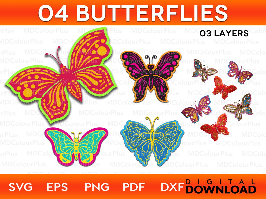 Butterfly Svg Layered Butterfly Bundle Svg Butterflies for Cricut Cut ...