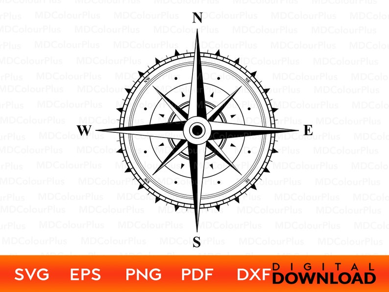 Compass SVG Nautical Compass SVG Compass Cut Files for - Etsy