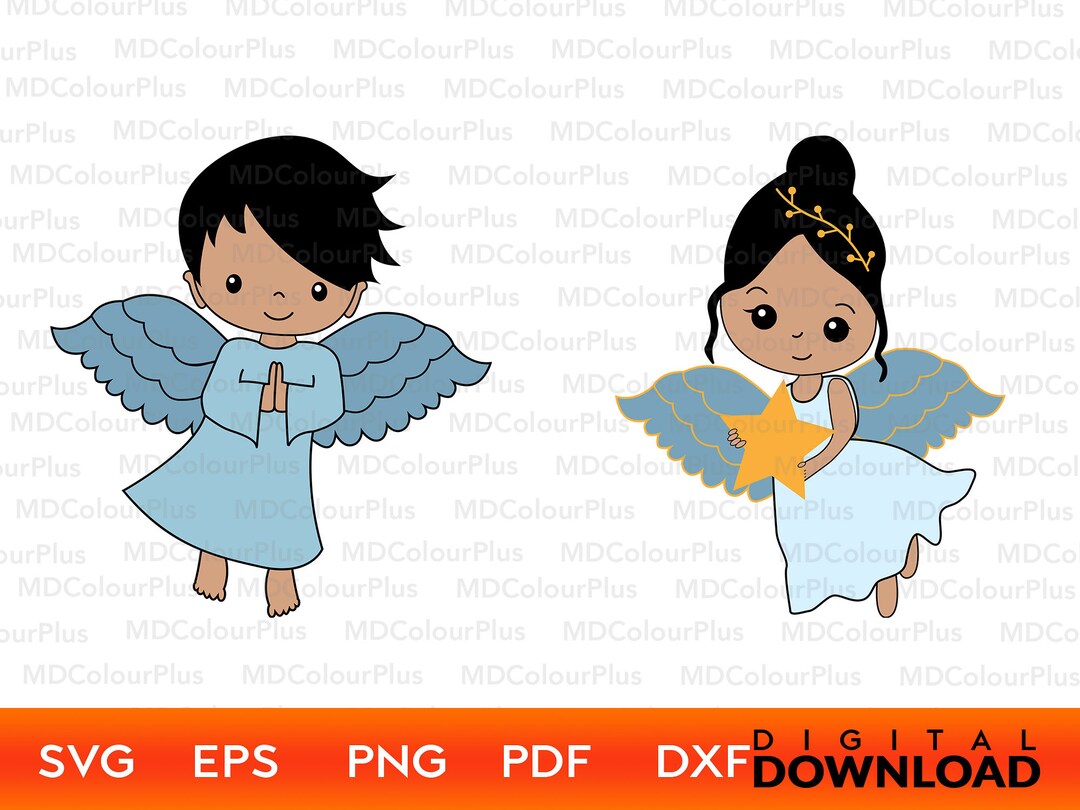 Angel SVG Files for Circuit Cutfiles / Angel Wings Clip Art / Christmas ...