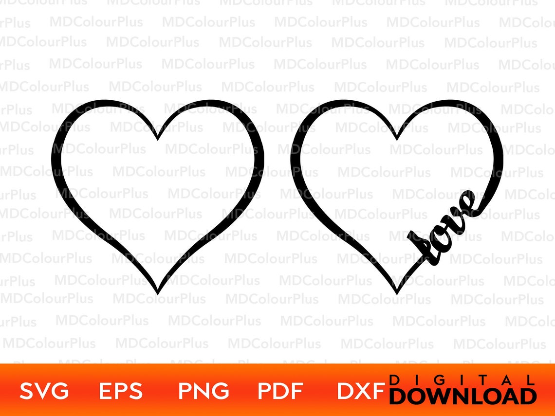 Heart Svg, Hand Drawn Heart Svg, Love Word Art Heart Svg, Love Png ...
