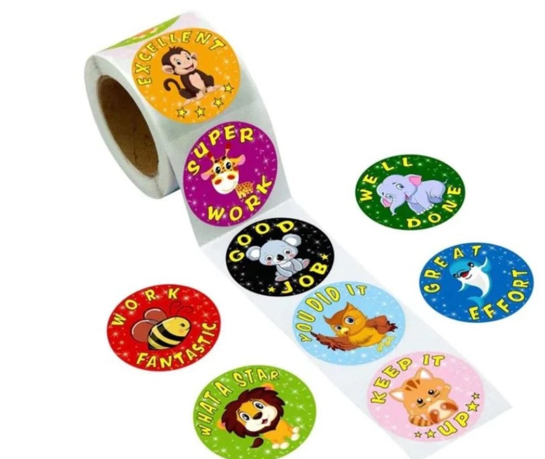 500 Animal Reward Stickers on a Roll of 2.5 Cm - Etsy