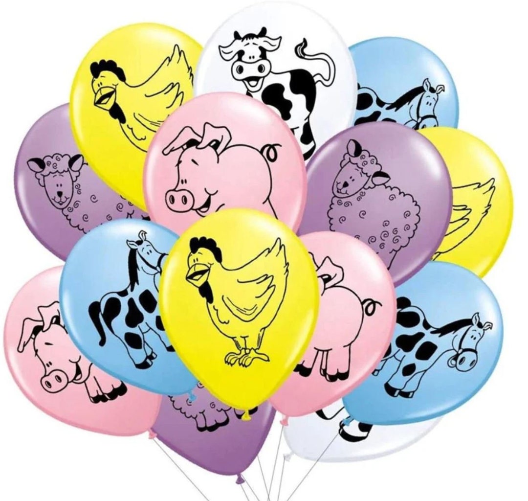 10 Pieces of Balloons Farm Animals - Etsy