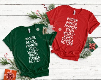 Reindeer Names, Reindeer Name Shirt, Dasher Dancer, Christmas Shirt ...