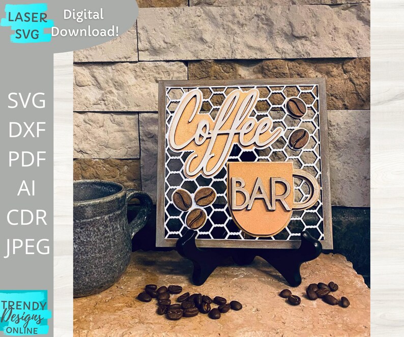 Coffee Bar Sign Svg Digital Download Laser Cut File | Etsy