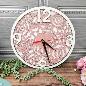 Floral Clock Svg File, Kids Room Walls Clock Svg File, Glowforge Ready ...