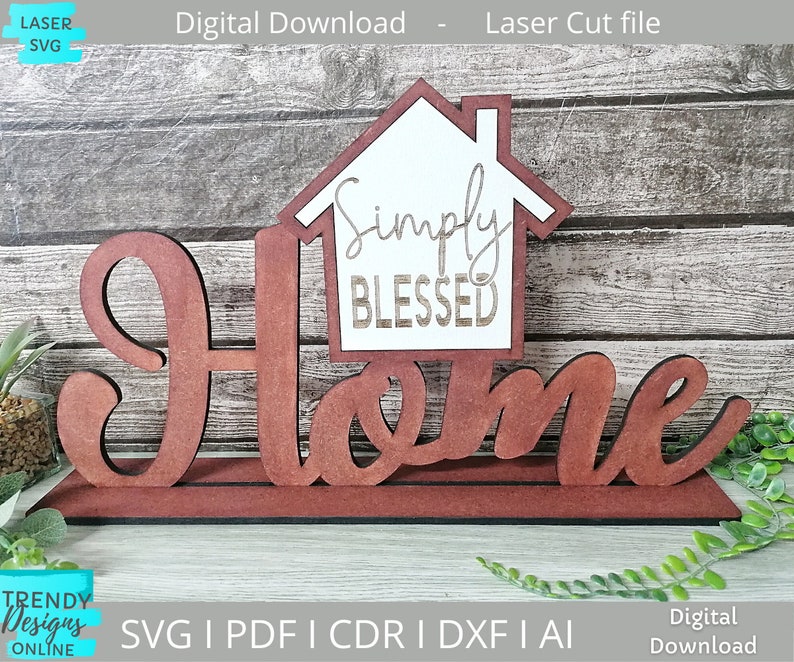 HOME Interchangeable Stand Svg Mini House Interchangeable | Etsy