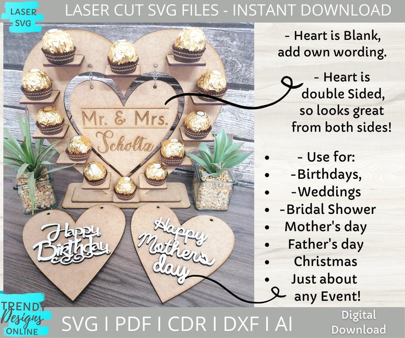 Candy Stand Svg Heart Chocolate Display Stand Svg Mini - Etsy