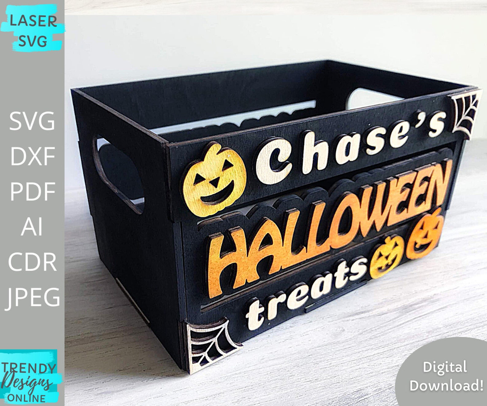 Halloween Crate Svg, Trick or Treats Box Svg, Digital Download ...