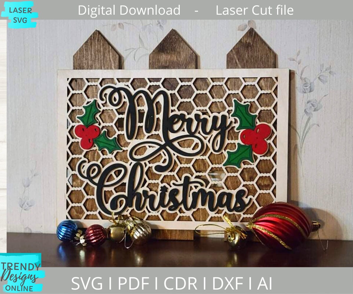 Merry Christmas Chicken Wire Sign Svg File Rustic Christmas - Etsy