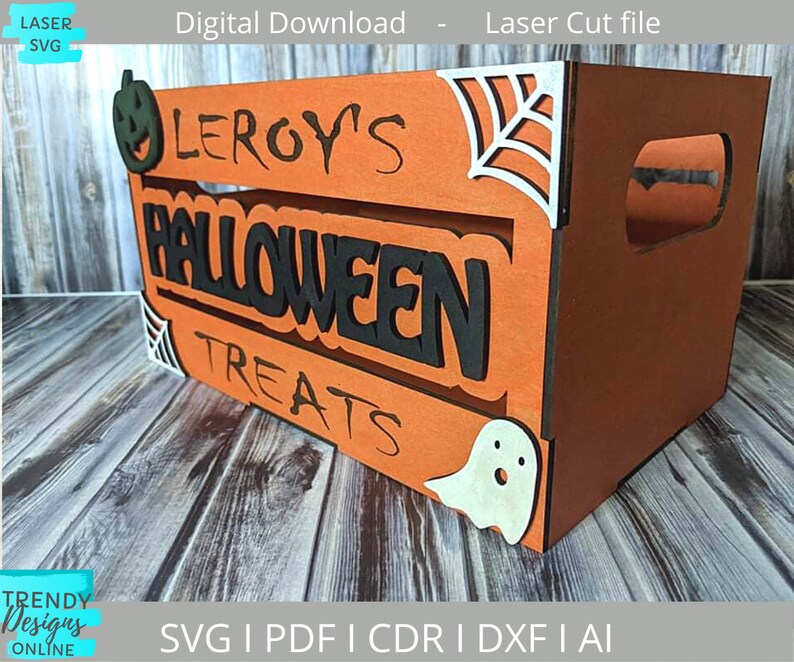 Halloween Crate Svg Trick or Treats Box Svg Digital | Etsy