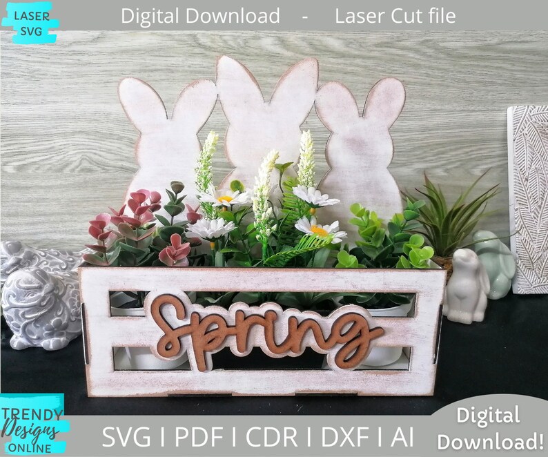 Bunny Planter Svg File Spring Planter Svg Planter Box Svg - Etsy