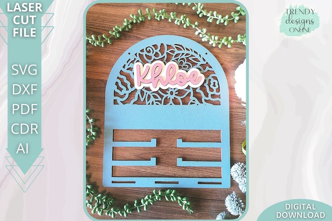 Bow Ties Hanger Svg File, Floral Macrame Bow Hanger Svg File, Scrunchie ...