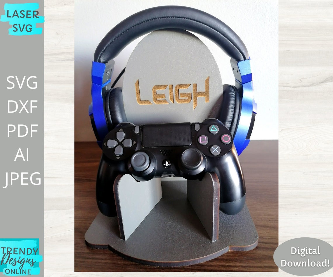 Game Controller and Headset Stand Svg Headphones Stand Svg - Etsy