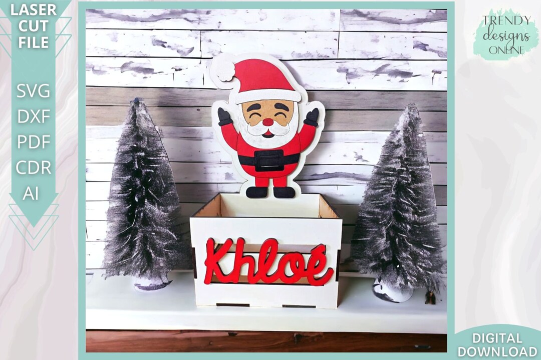 Santa Christmas Crate Svg File, Christmas Eve Treats Candy Box Svg ...