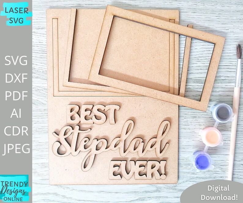 Bonus Dad Father's Day Frame DIY Paint Kit Svg Stepdad - Etsy