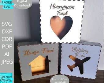 Money Box Svg Travel Fund Box Tattoo Savings Box Money - Etsy