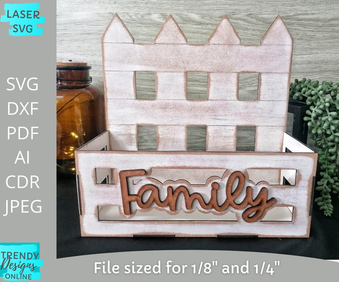 Fence Planter Svg File Family Planter Svg Planter Box Svg - Etsy