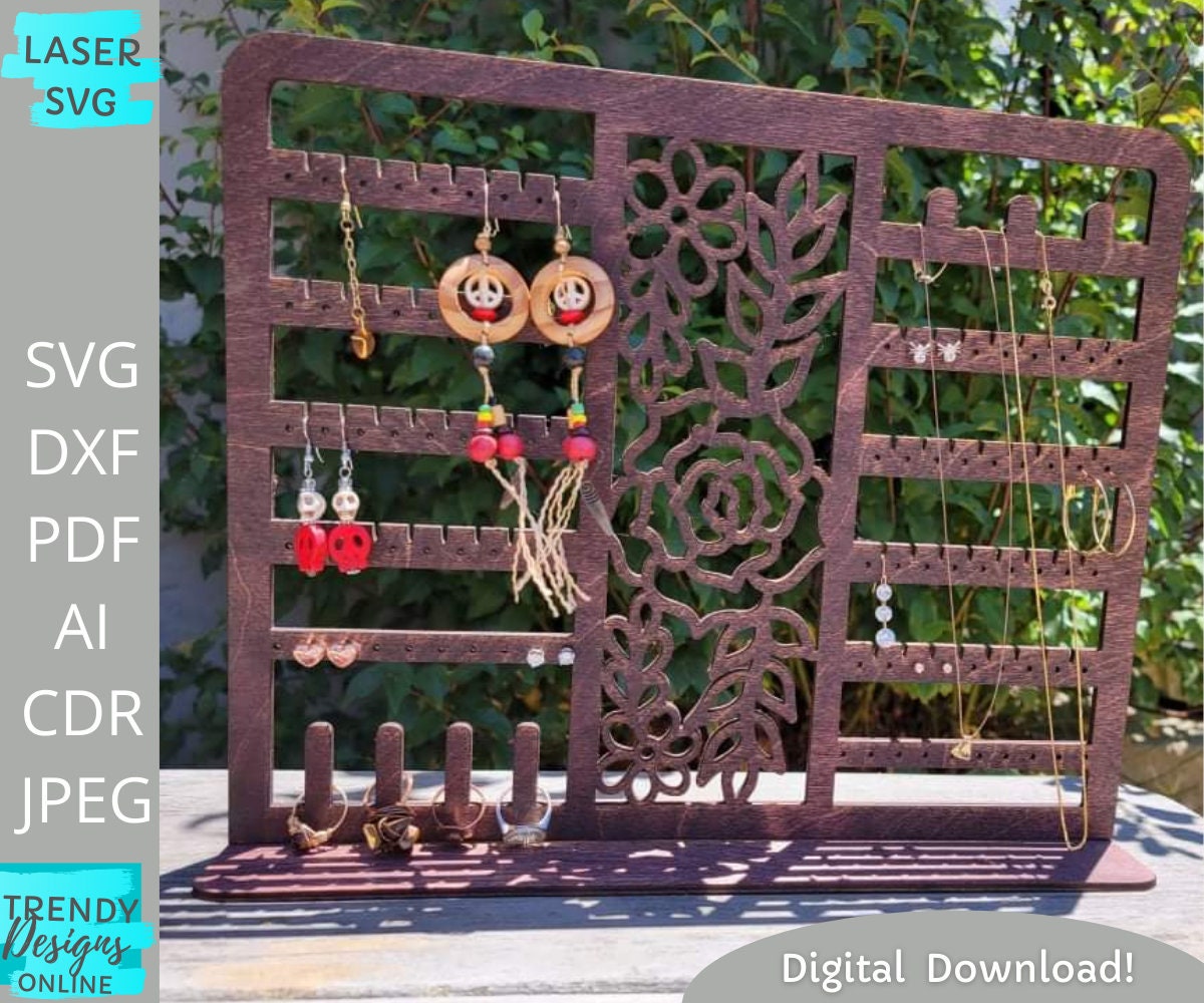 Floral Earrings Display Stand Svg Jewelry Display Svg - Etsy Canada