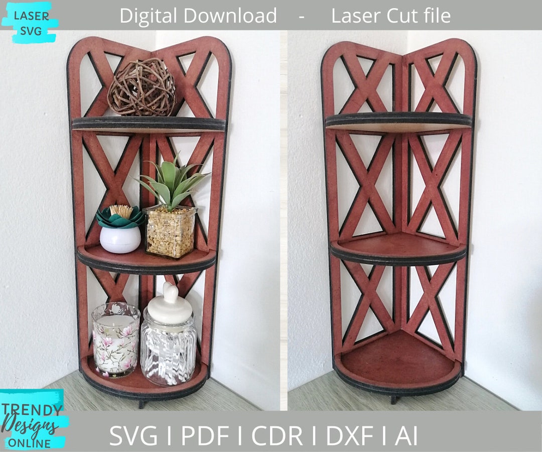 Farmhouse Corner Shelf Svg, Bathroom Shelf Svg, Display Stand Svg ...