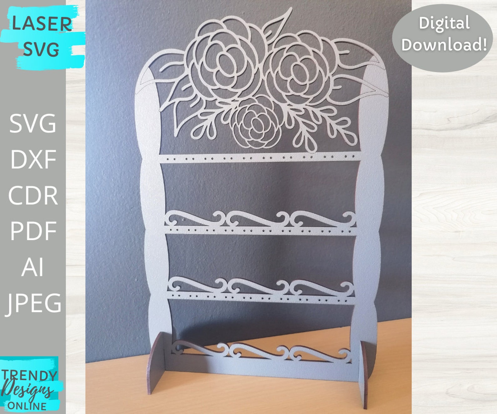 Digital Download Jewelry Stand Svg Earrings display stand | Etsy