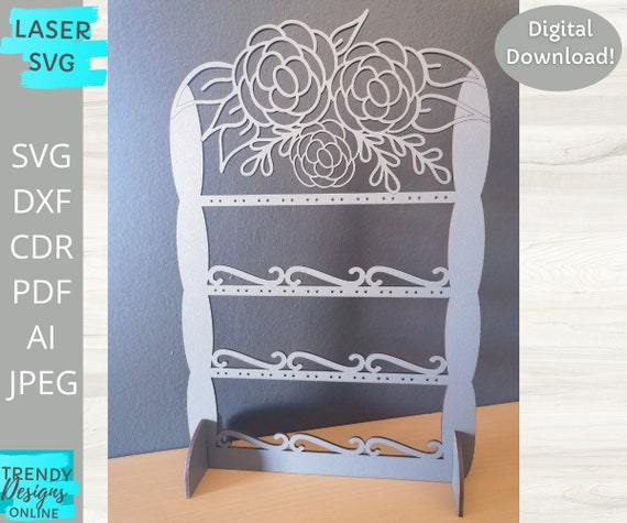 Digital Download Jewelry Stand Svg Earrings display stand | Etsy