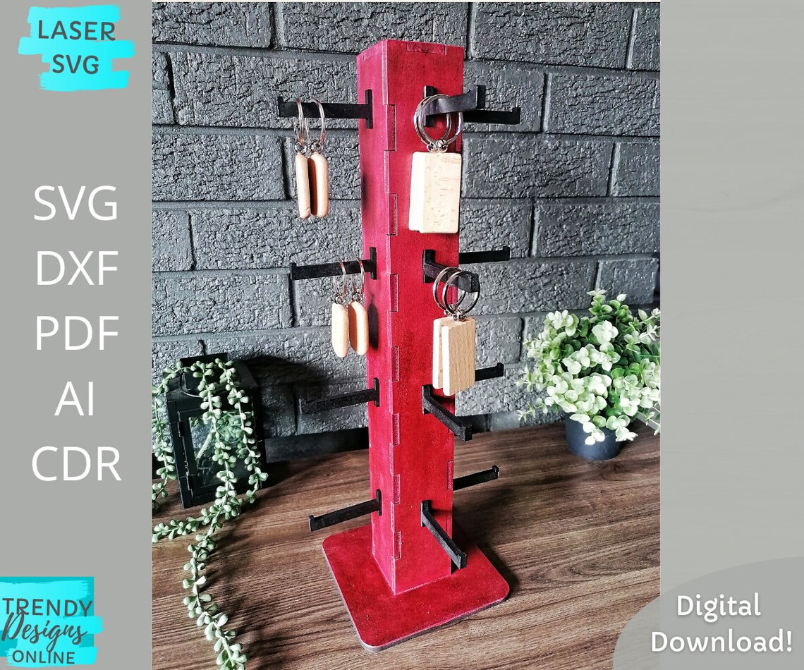 Keychains Four Side Display Svg File Craft Market Display - Etsy