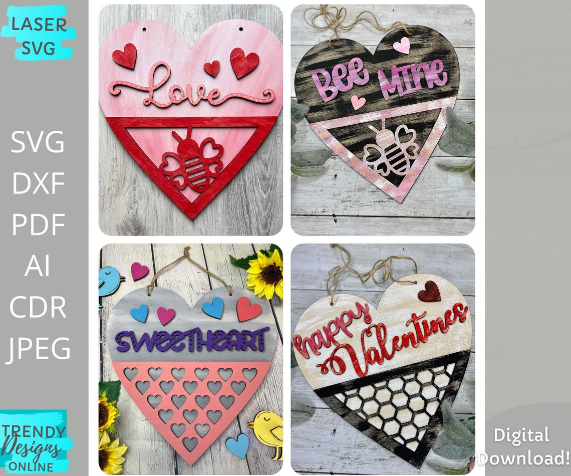 Valentines Heart DIY Paint Kit SVG File Mix & Match DIY Kit - Etsy