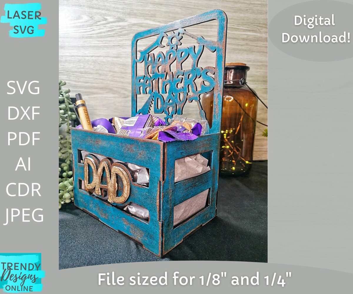 DAD Mini Crate Svg File Dad Treats Box Svg Digital Download - Etsy