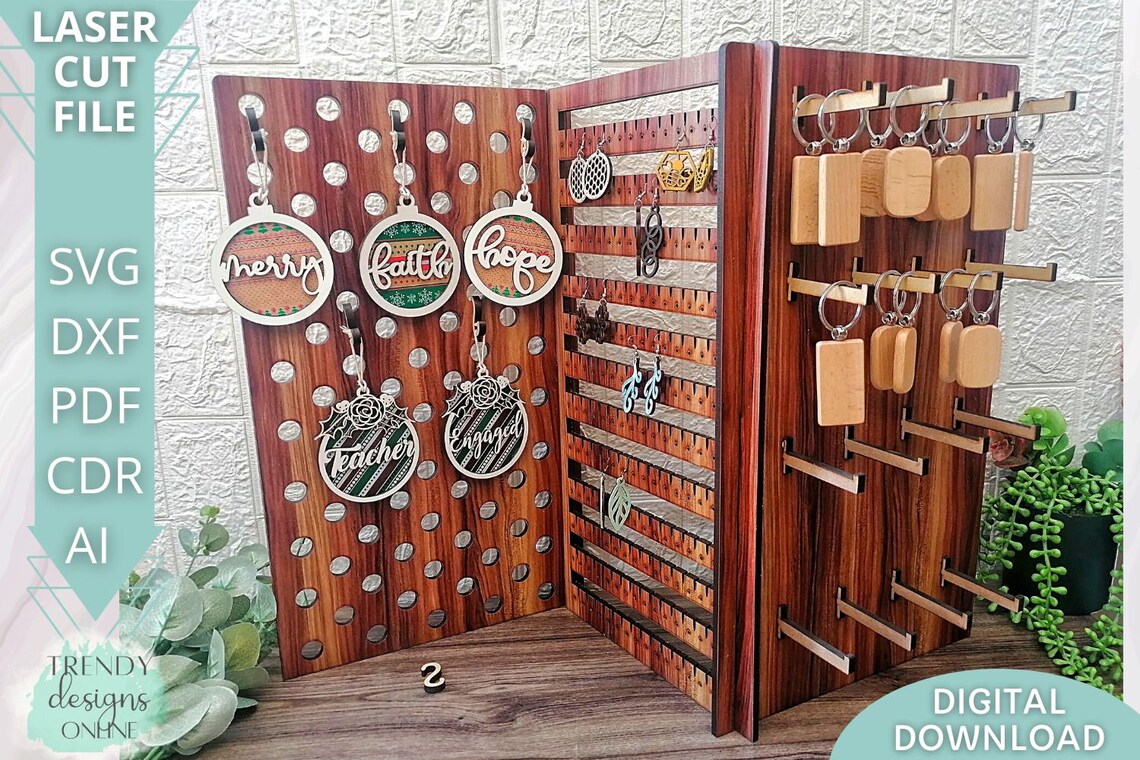 Ornaments Display Svg Keychains Display Svg Earrings Market - Etsy