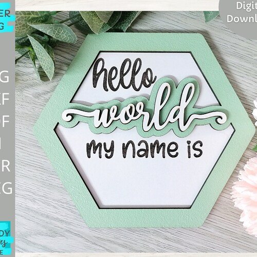 Hello World Svg Birth Stat Svg Newborn Announcement Svg | Etsy