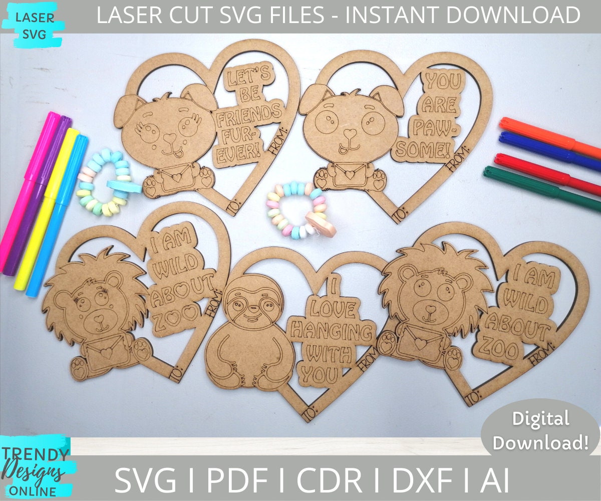 Valentines DIY kits for Kids svg Classroom Valentines svg Digital ...