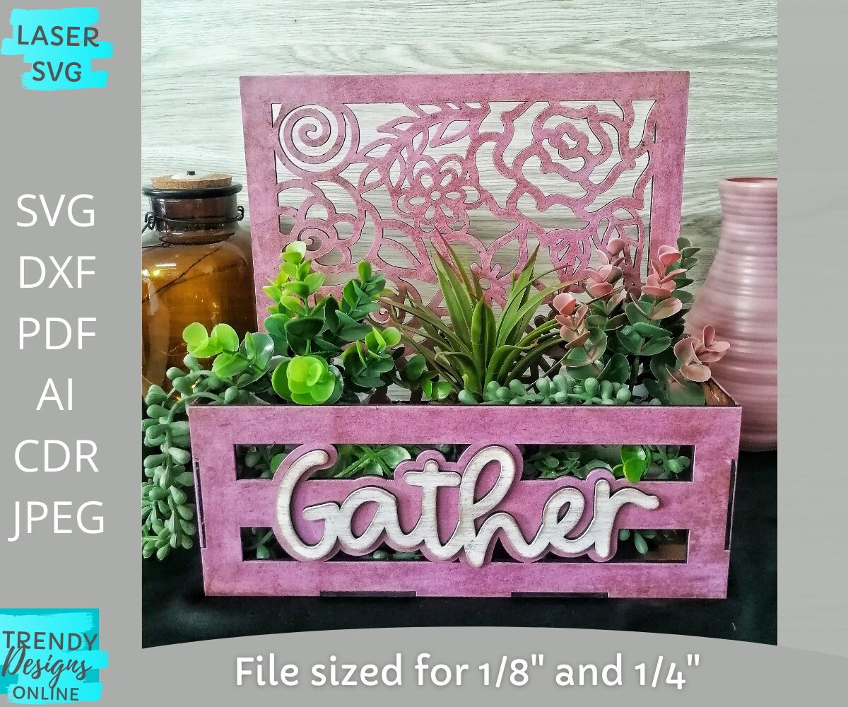 Floral Planter Svg File Gather Planter Svg Planter Box Svg - Etsy UK