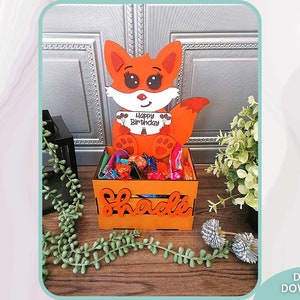 Fox Box Svg File, Fox Treats Crate Svg, Hamper Box Svg, Digital ...