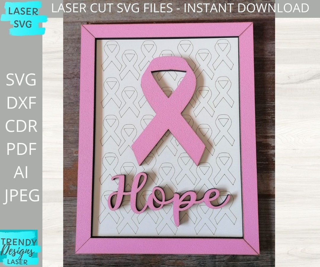Cancer Ribbon Svg Pattern Backers Svg Glowforge Svg Cancer - Etsy Canada