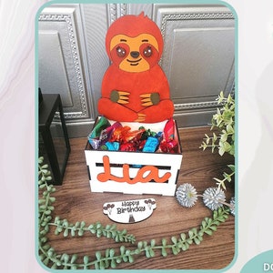 Sloth Treats Crate Svg, Hamper Box Svg, Digital Download, Glowforge ...