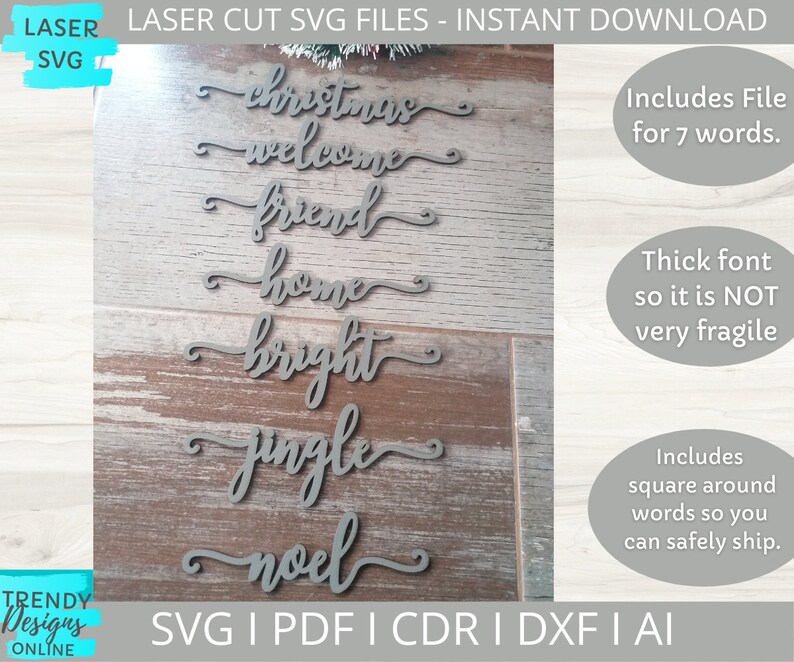 Plate Words Svg Christmas Place Setting Svg Glowforge Svg - Etsy