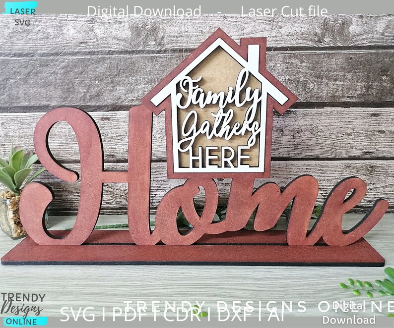 HOME Interchangeable Stand Svg Mini House Interchangeable | Etsy